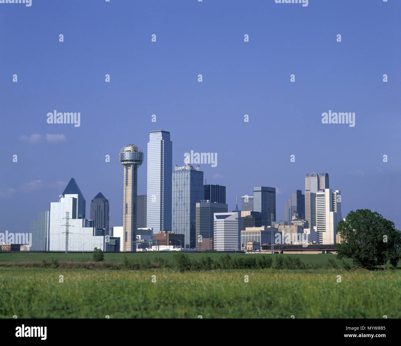 1992 HISTORICAL DOWNTOWN SKYLINE TRINITY RIVER GREENBELT PARK DALLAS ...
