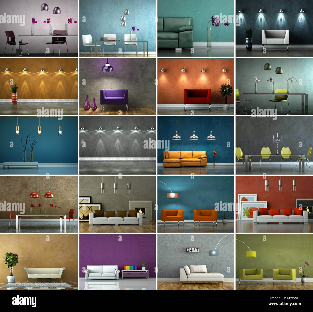 Set of sofas in modern Interior design Stock Photo - Alamy