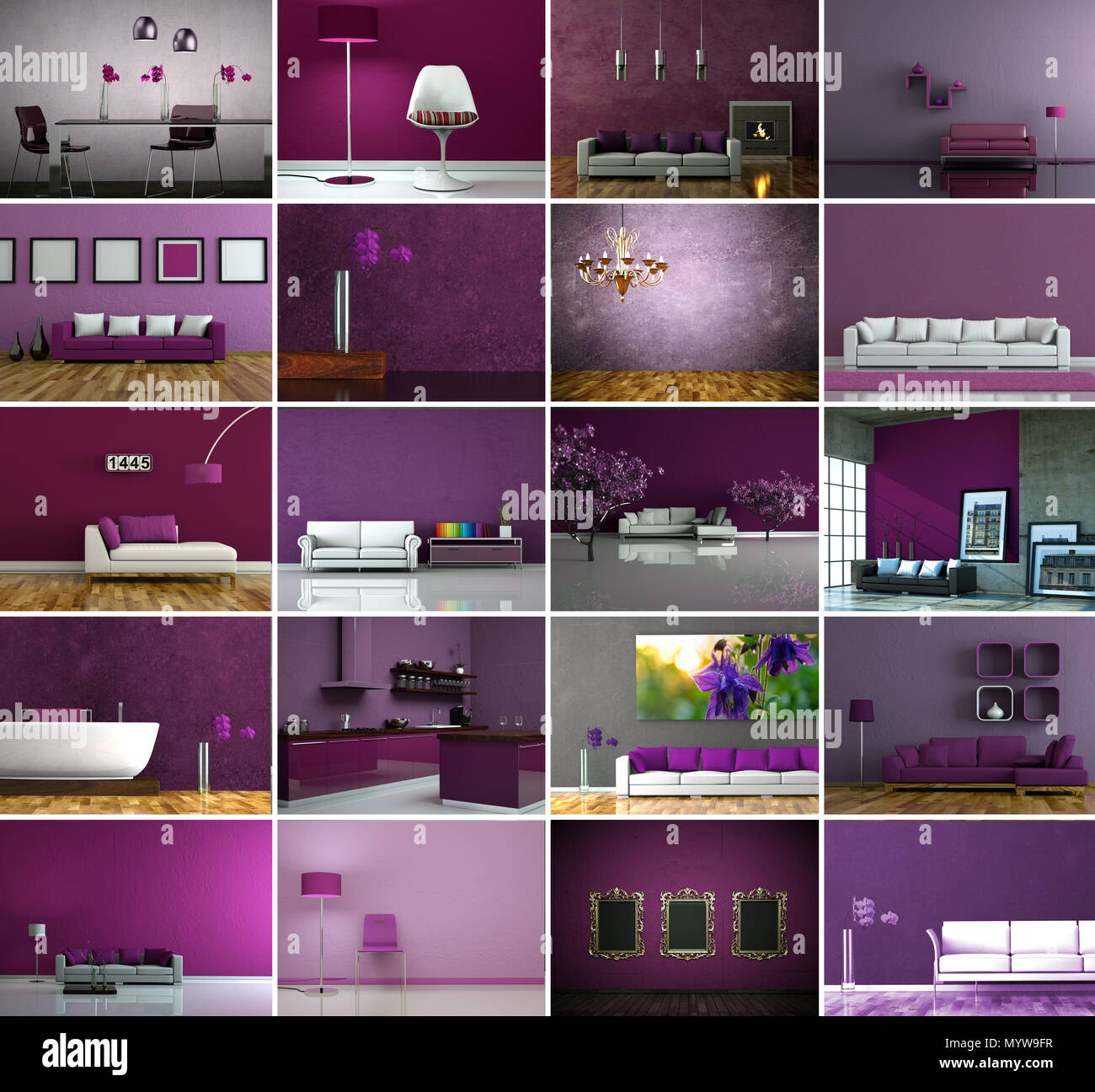 Purple interior design hi-res stock photography and images - Alamy