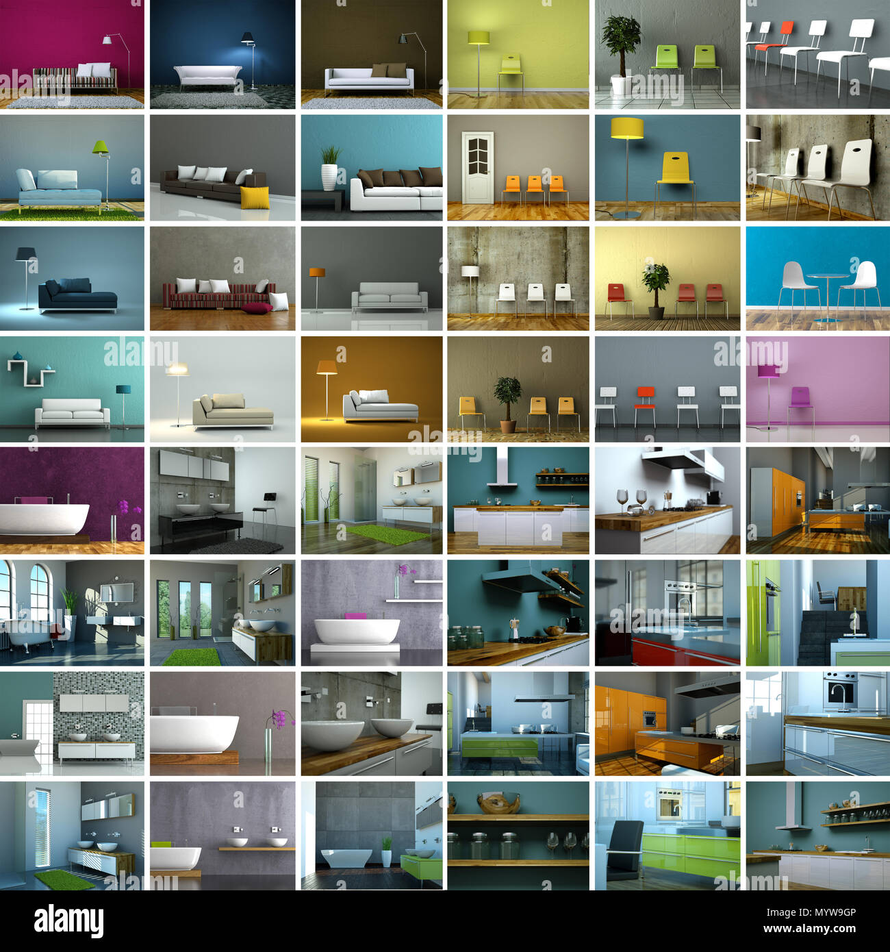 Set of sofas in modern Interior design Stock Photo - Alamy