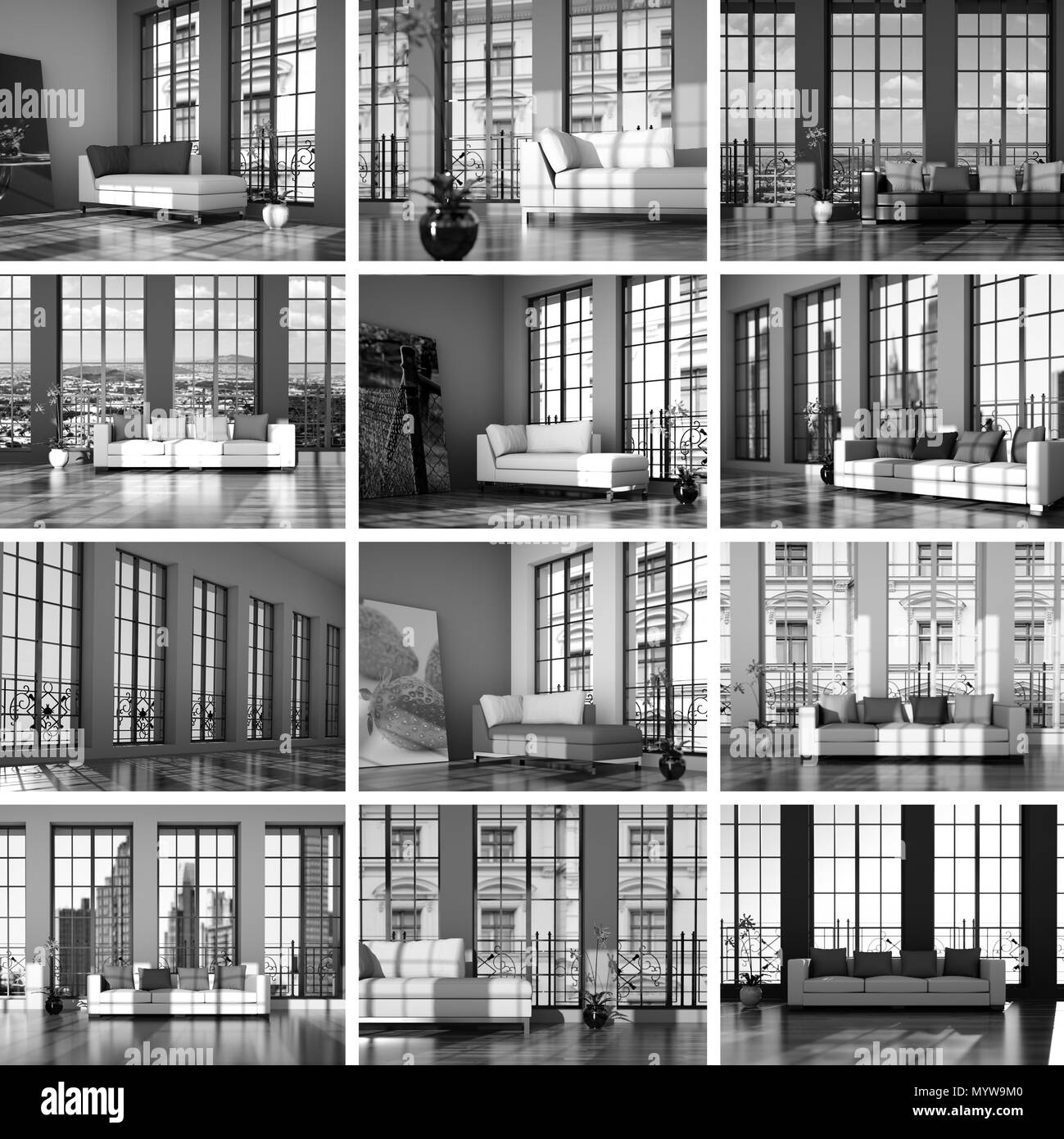 Modern wall design in Black and White Stock Photos & Images - Alamy