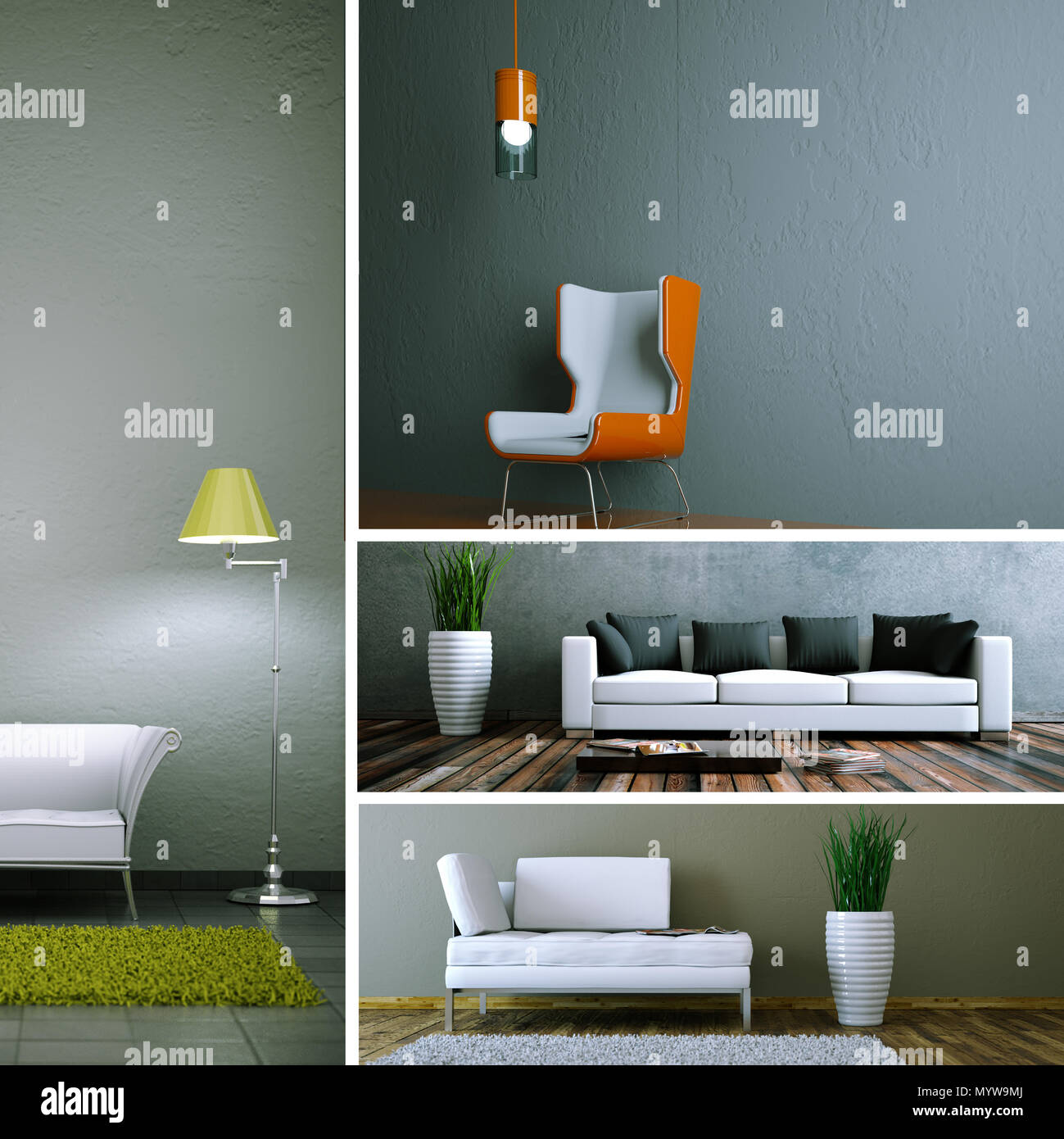 Set of sofas in modern Interior design Stock Photo - Alamy