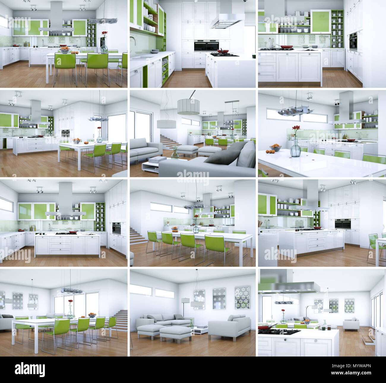 Set of modern flat Interior design Stock Photo - Alamy