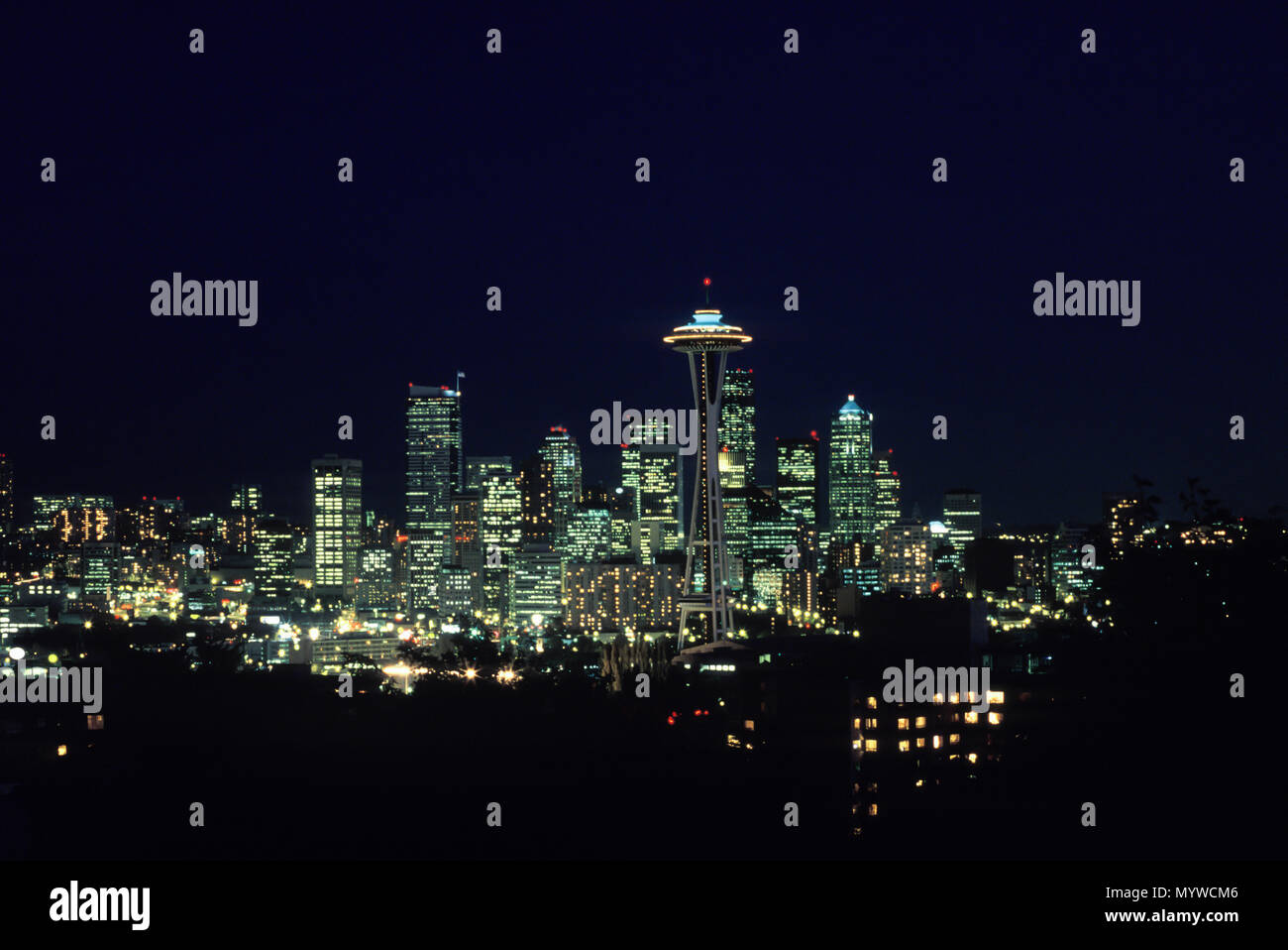 1992 HISTORICAL DOWNTOWN SKYLINE SPACE NEEDLE SEATTLE WASHINGTON STATE ...