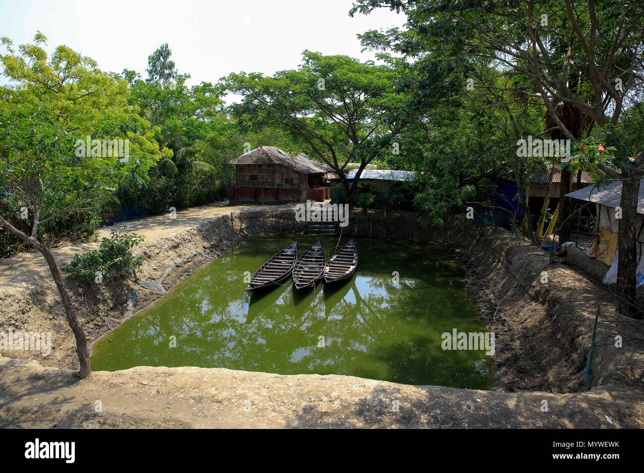 View of a desiccated floodplain at Gabura union in Shyamnagar Upajila ...