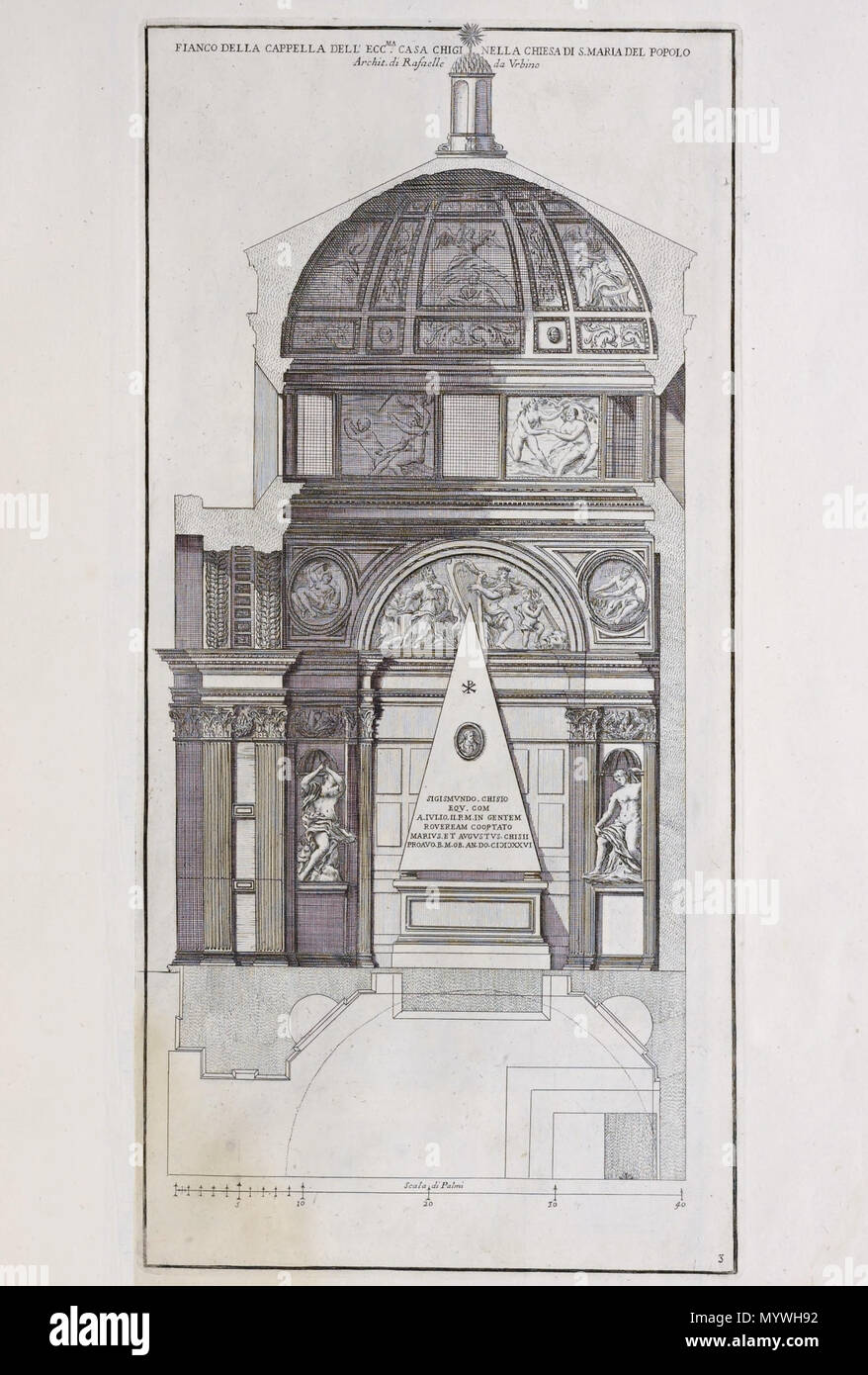 . Side view of the chapel of the most excellent Chigi family in the ...