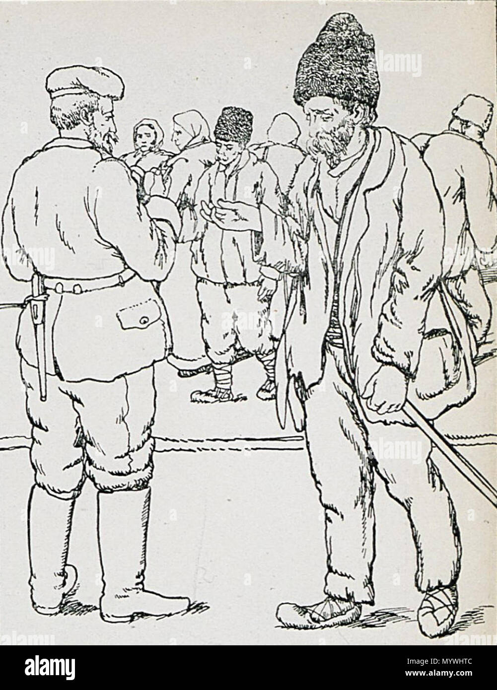 . 1916 - Album foto - Gravura - un taran roman cerand o tigara ...