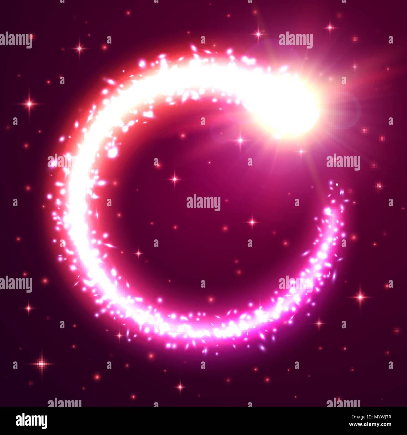 Glowing vortex background with particles and shooting star. Festive ...