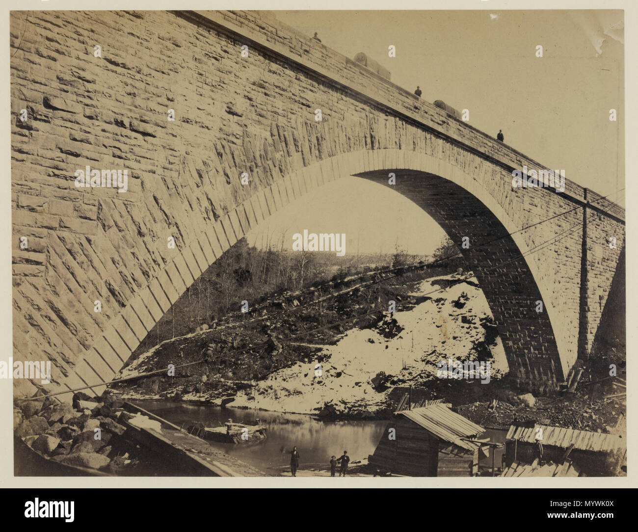 . English: Perspective view of Union Arch, Washington Aqueduct, built ...