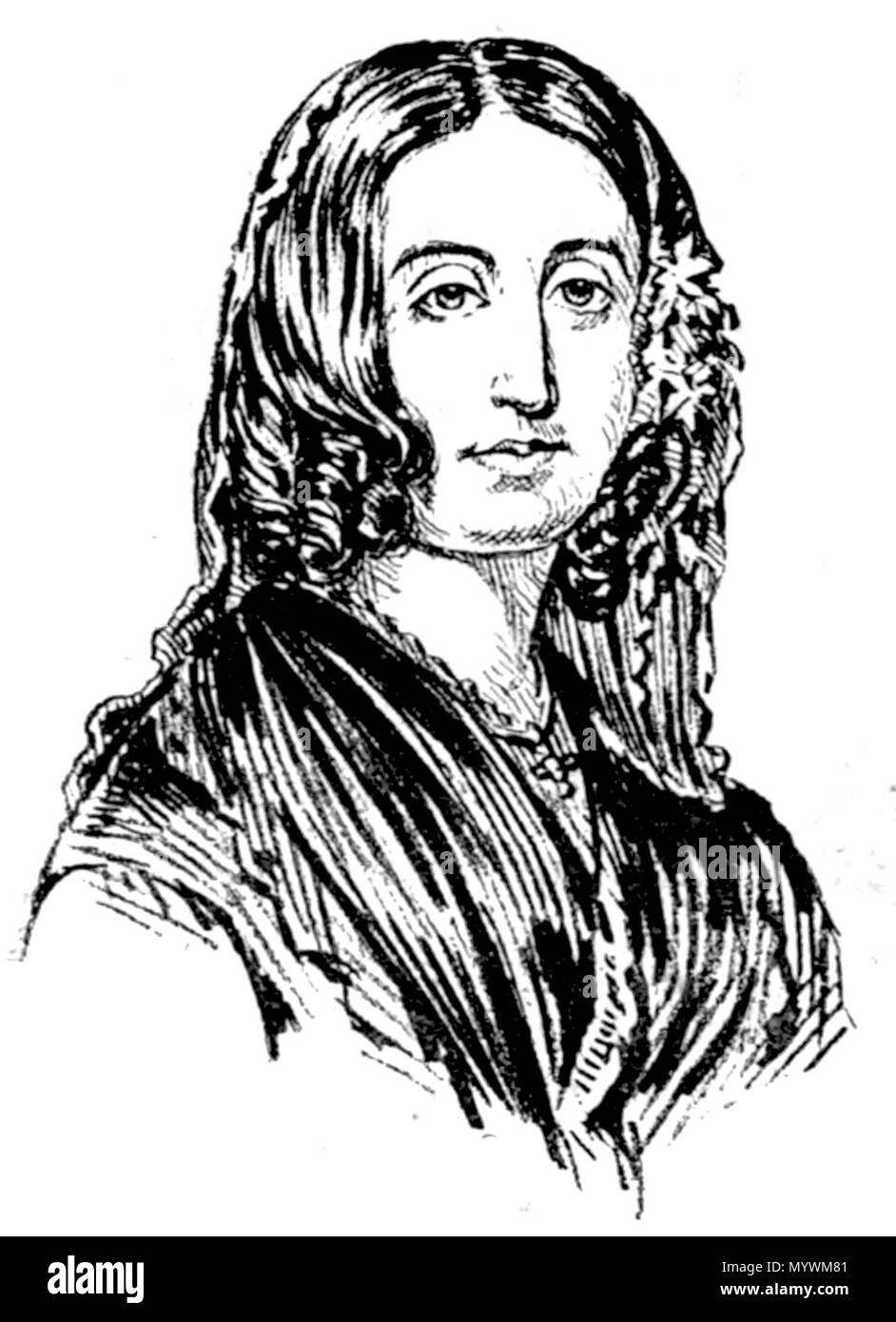 . English: Portrait of George Sand about 1838, from a lithograph by ...