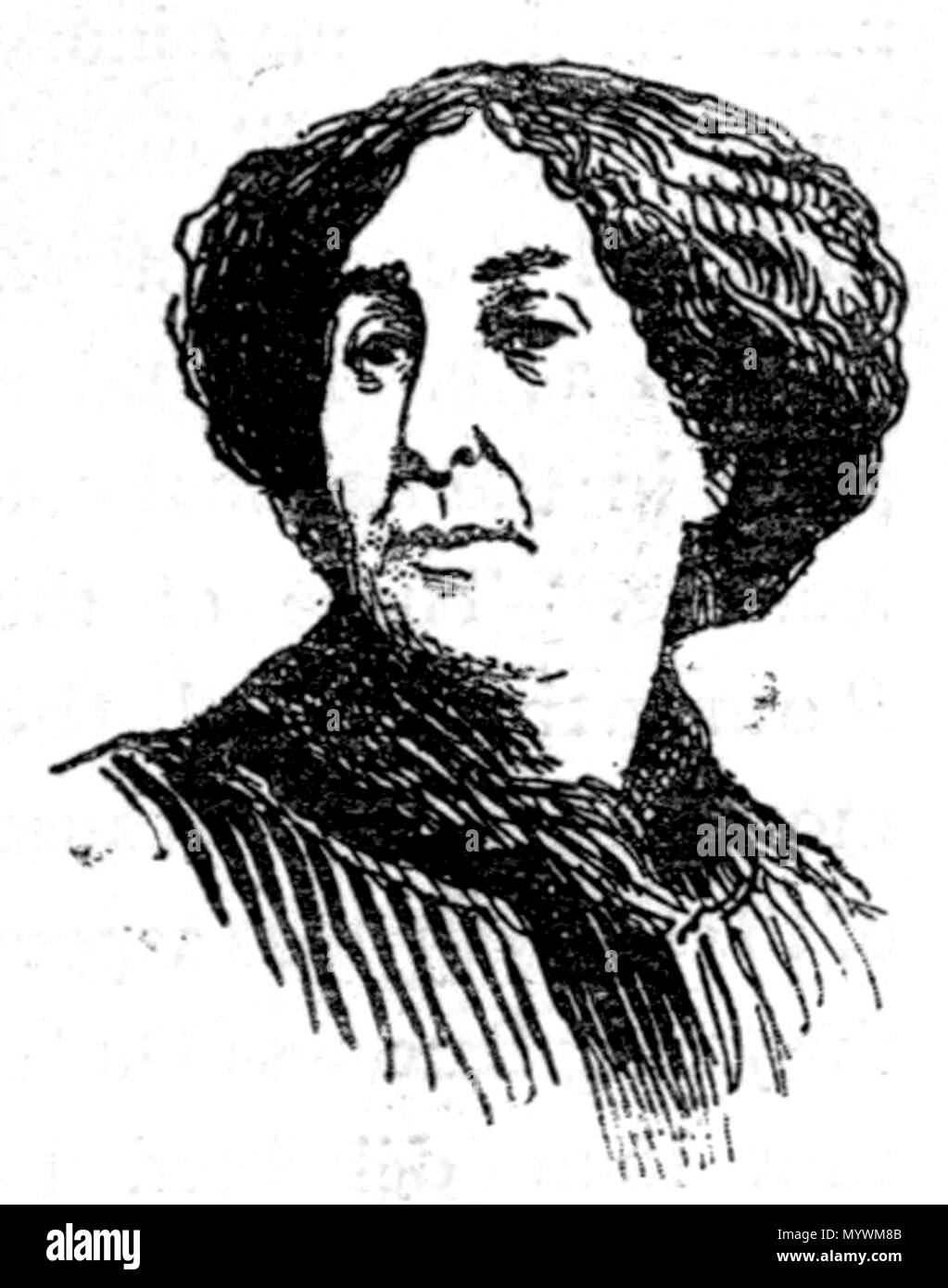 . English: Portrait of George Sand in 1860, from a photograph. 3 George ...