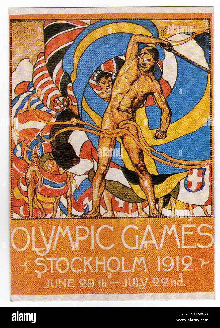 . English: Poster for the 1912 Summer Olympics held in Stockolm, Sweden ...