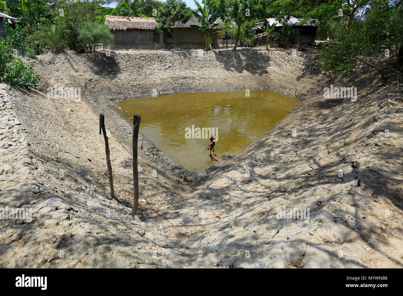 View of a desiccated floodplain at Gabura union in Shyamnagar Upajila ...