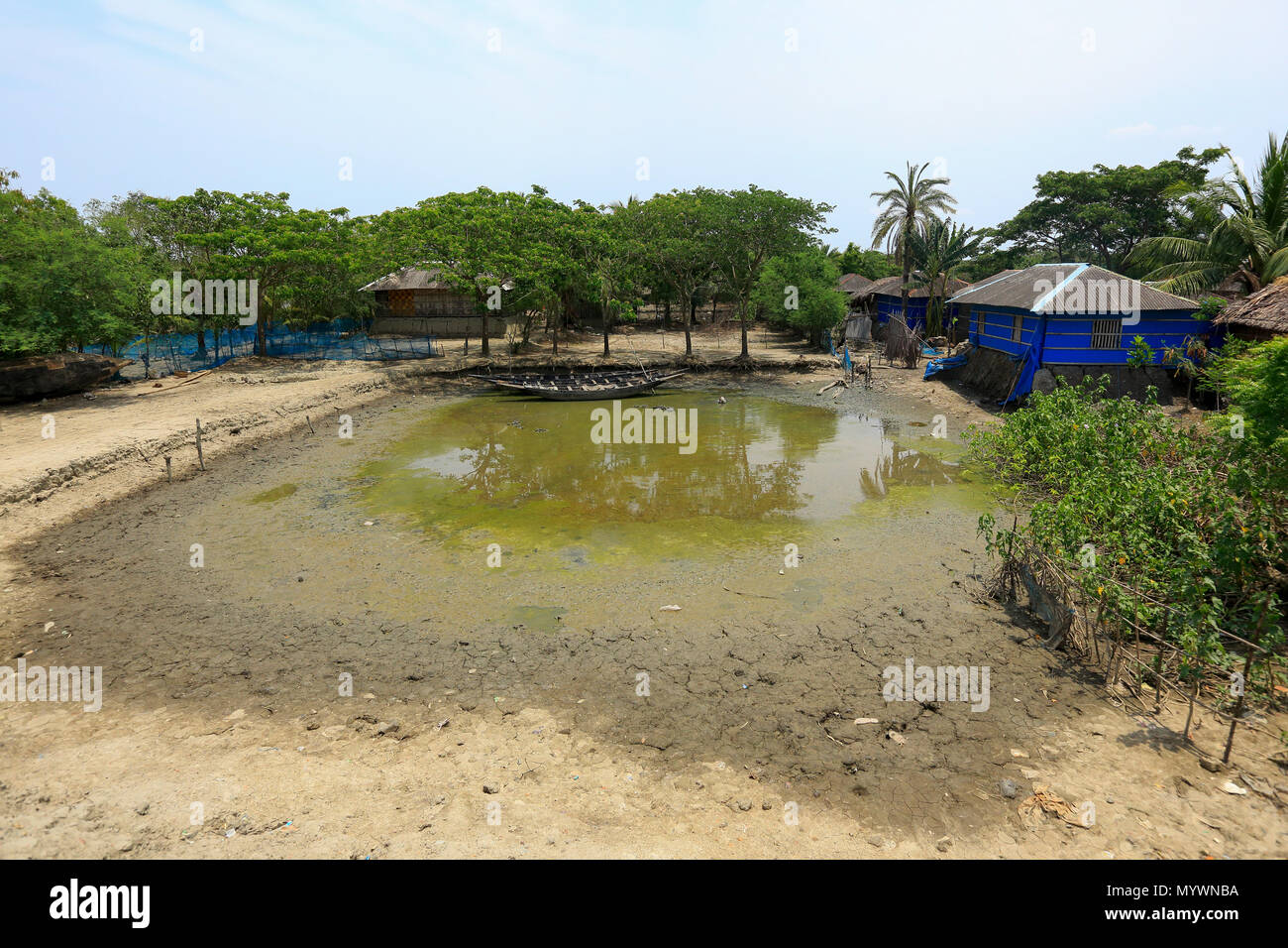 View of a desiccated floodplain at Gabura union in Shyamnagar Upajila ...