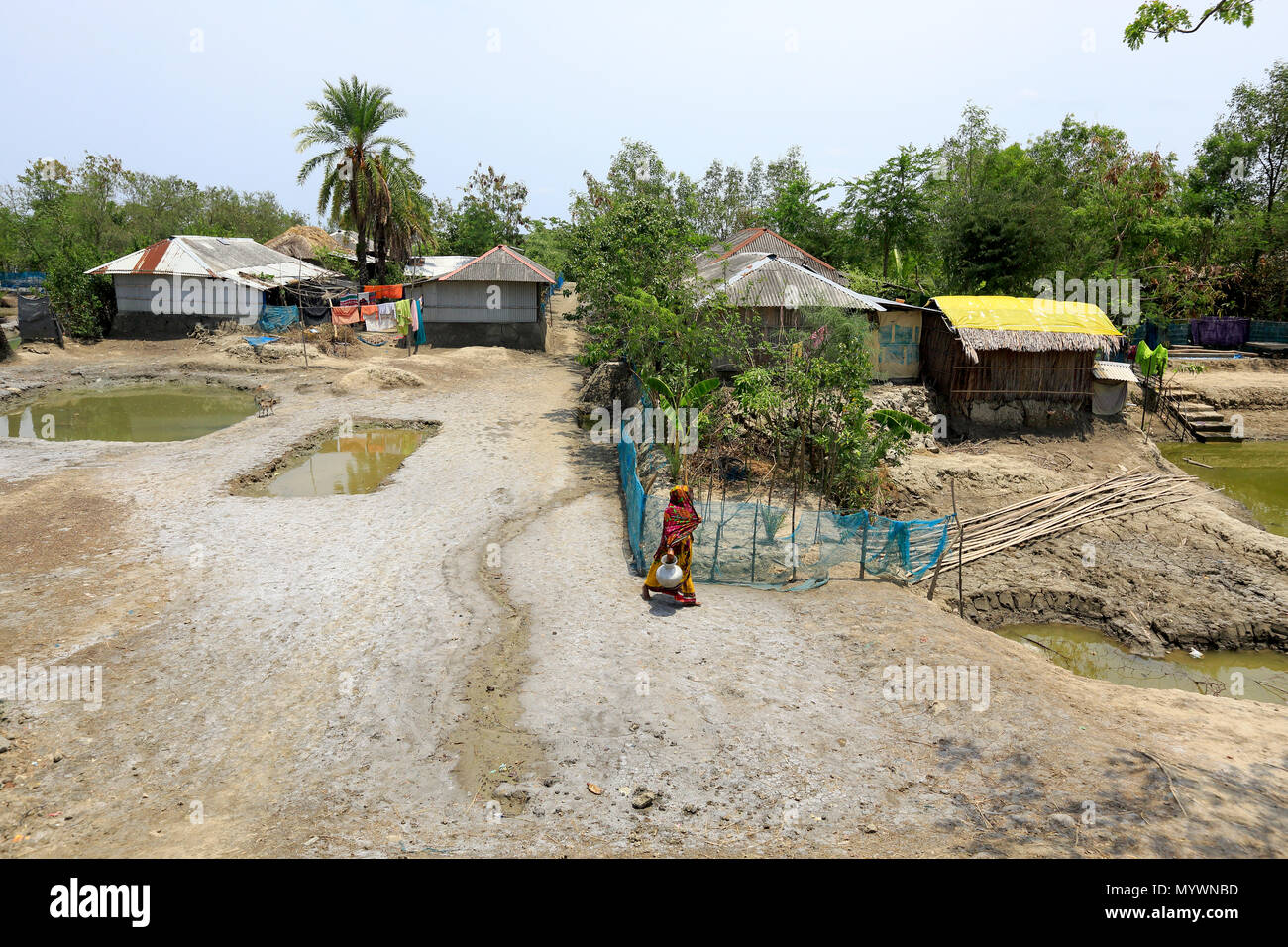 View of a desiccated floodplain at Gabura union in Shyamnagar Upajila ...