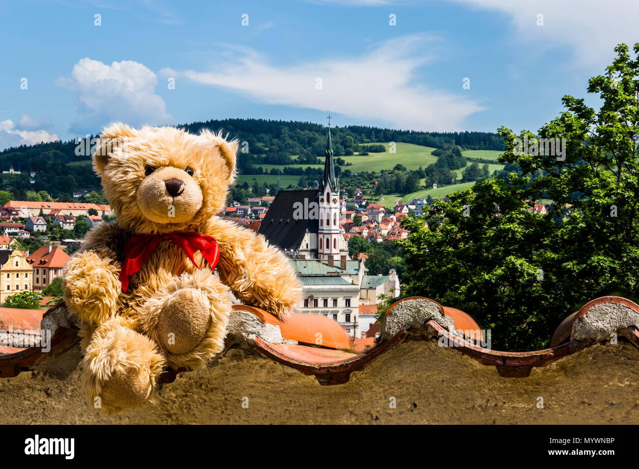 Teddy bear Dranik in Cesky Krumlov Stock Photo - Alamy