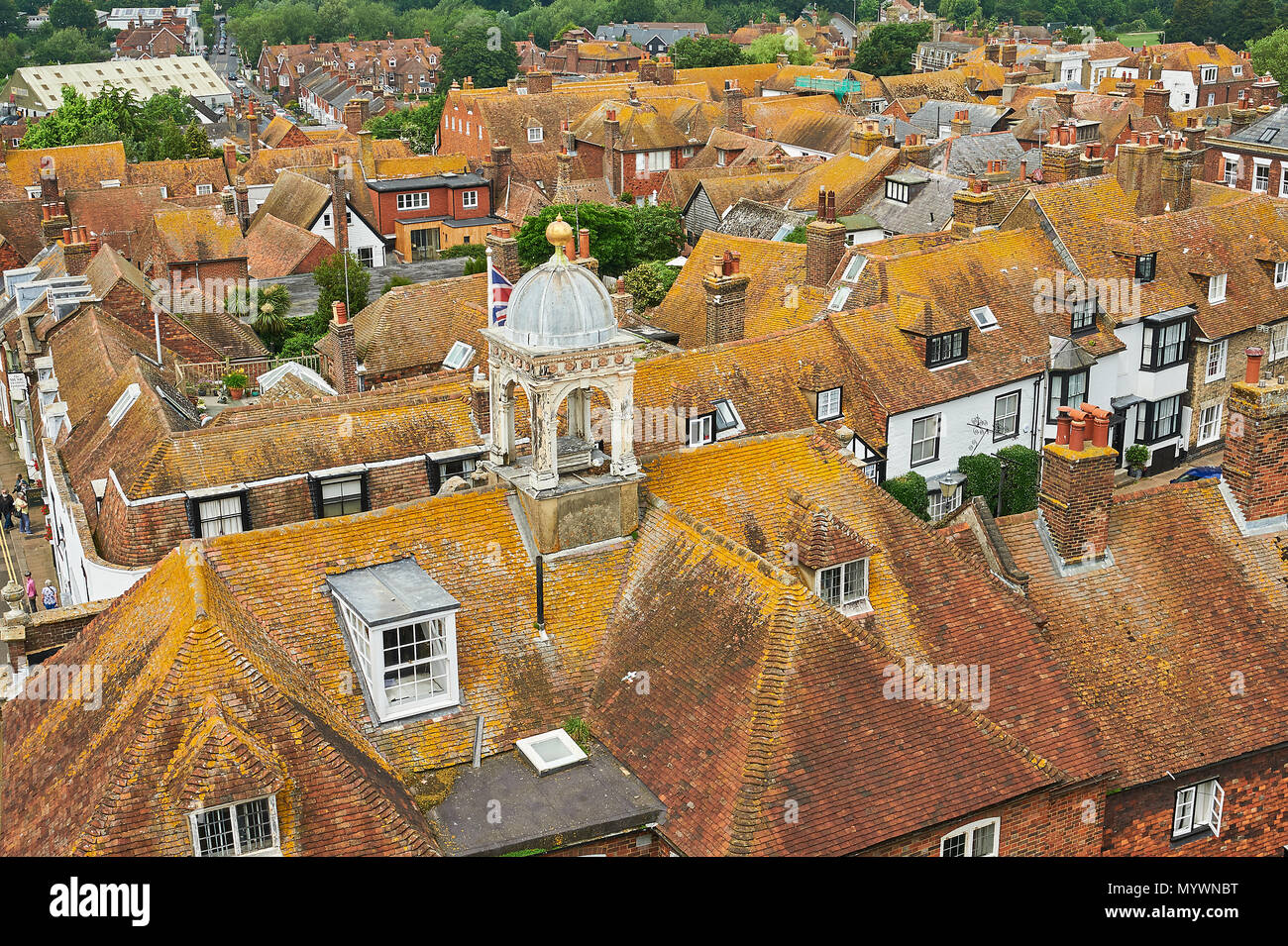 The old town of Rye seen from the top of the church tower Stock Photo ...