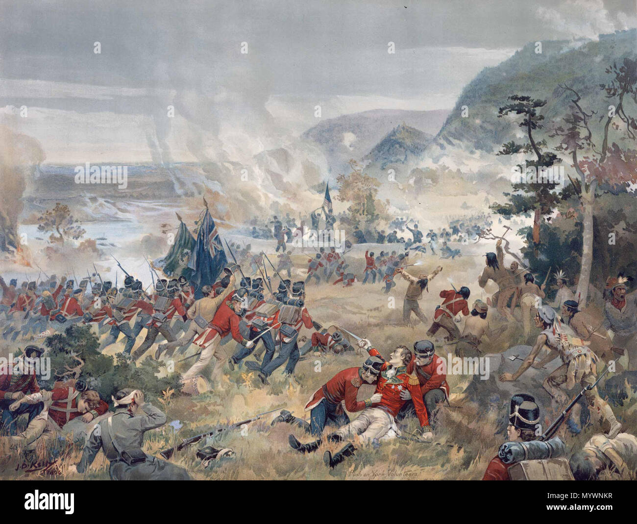 . English: Image of the death of General Brock at the Battle of ...