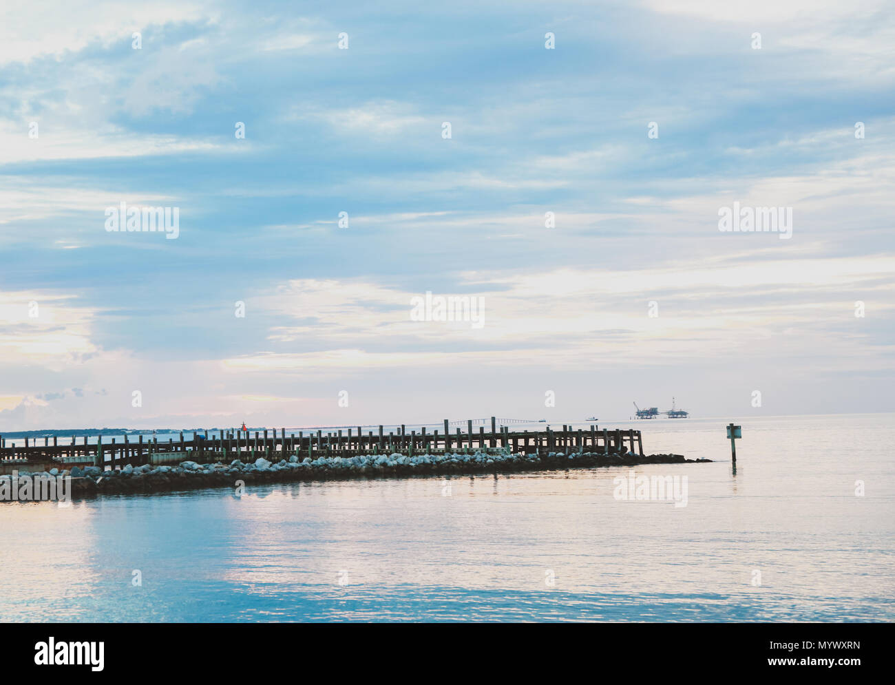sunset over Mobile Bay Stock Photo - Alamy