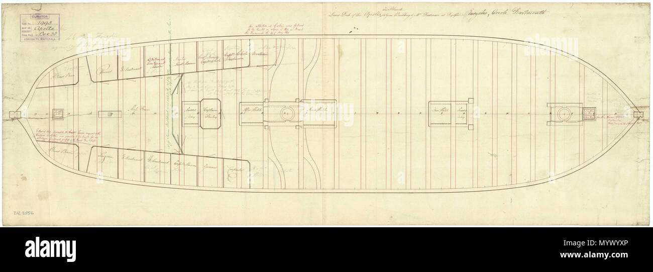 . English: APOLLO 1799 Lower deck plan 371 APOLLO 1799 RMG J5276 Stock ...