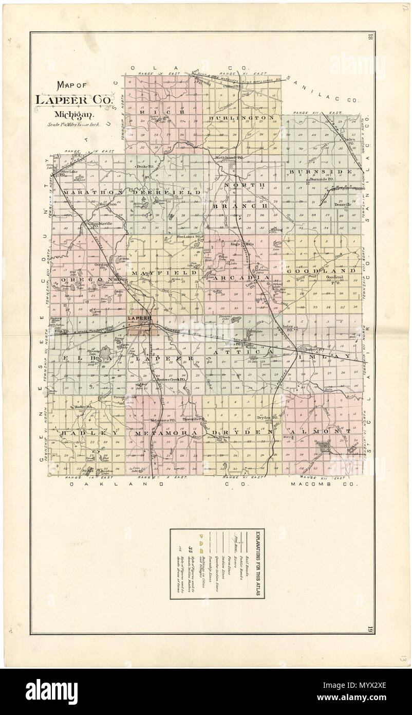 Map of lapeer michigan hi-res stock photography and images - Alamy