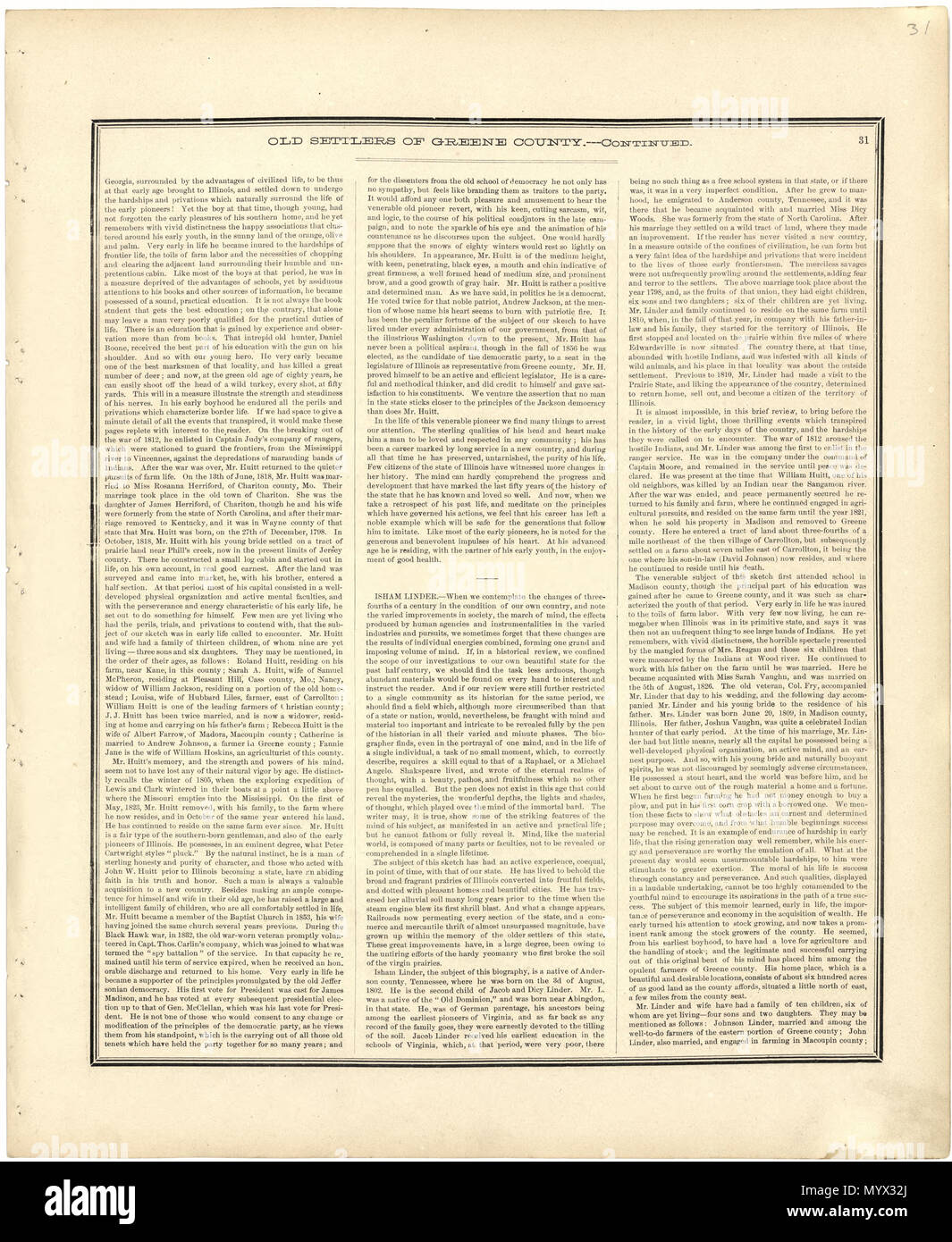 Illinois townships map historical hi-res stock photography and images ...