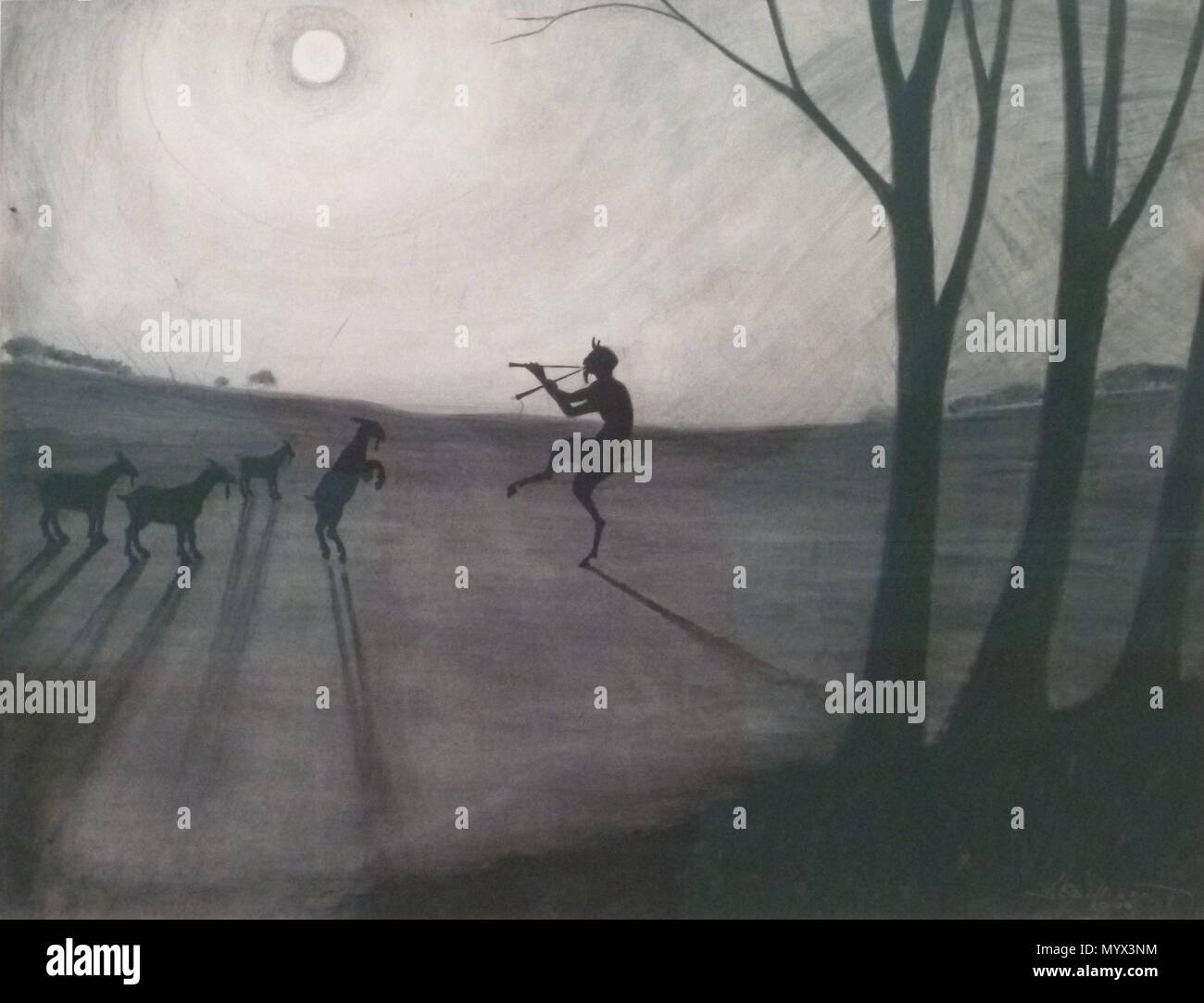 66 Léon Spilliaert (1900) - Faun bij maneschijn Stock Photo - Alamy