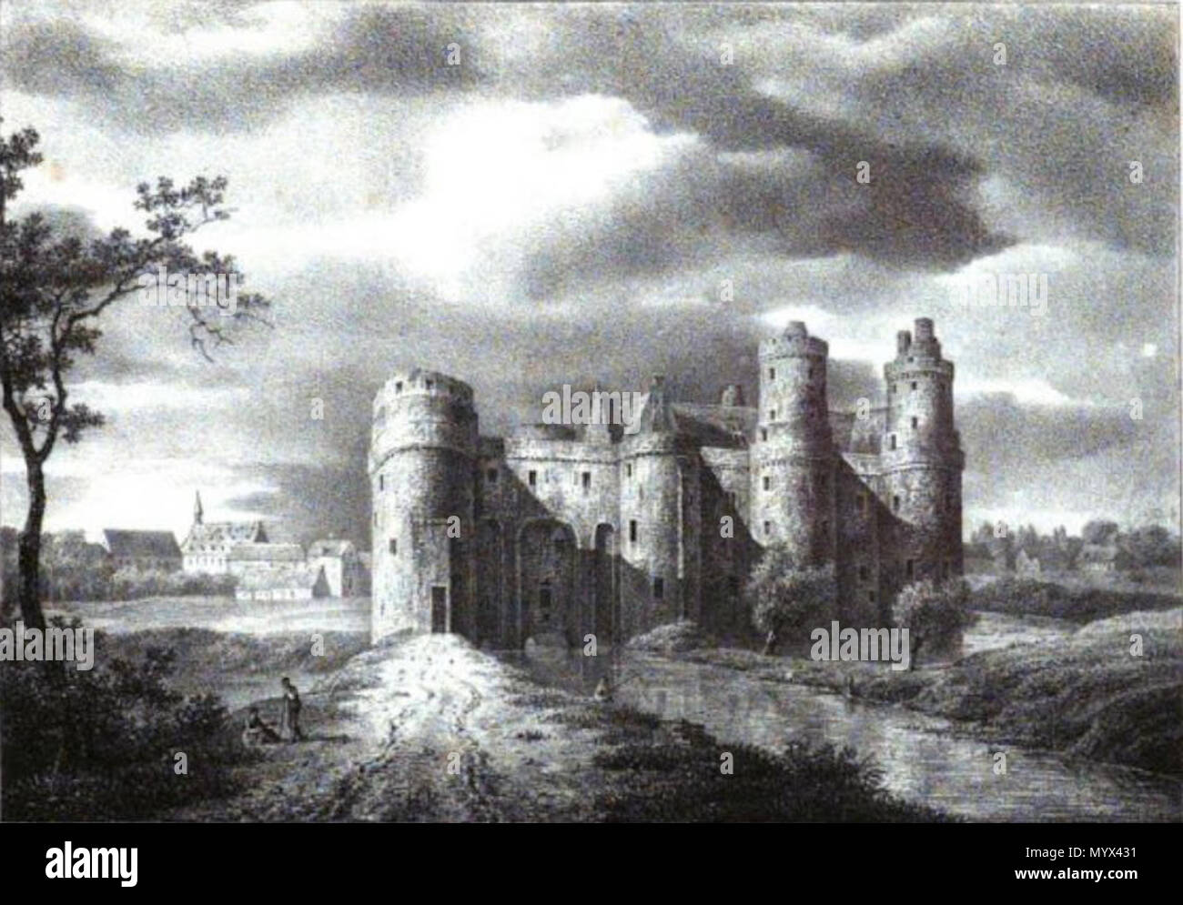 . English: Vilvoorde castle (printed in Guillaume Philidor Van den ...