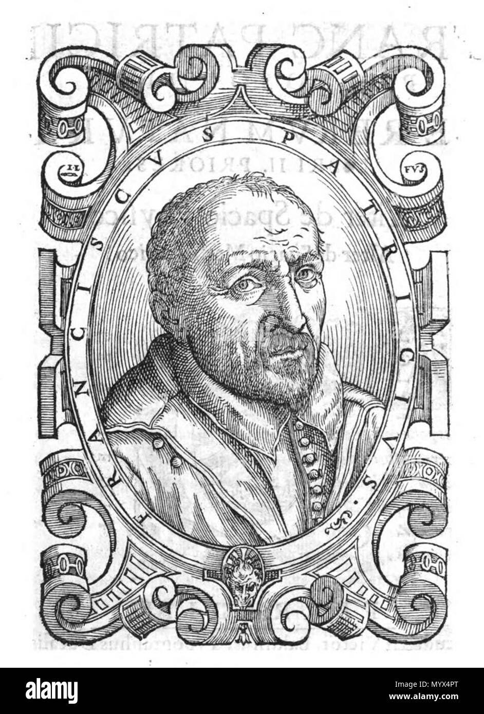 . English: Portrait of Patrizi in his Philosophia de rerum natura ...