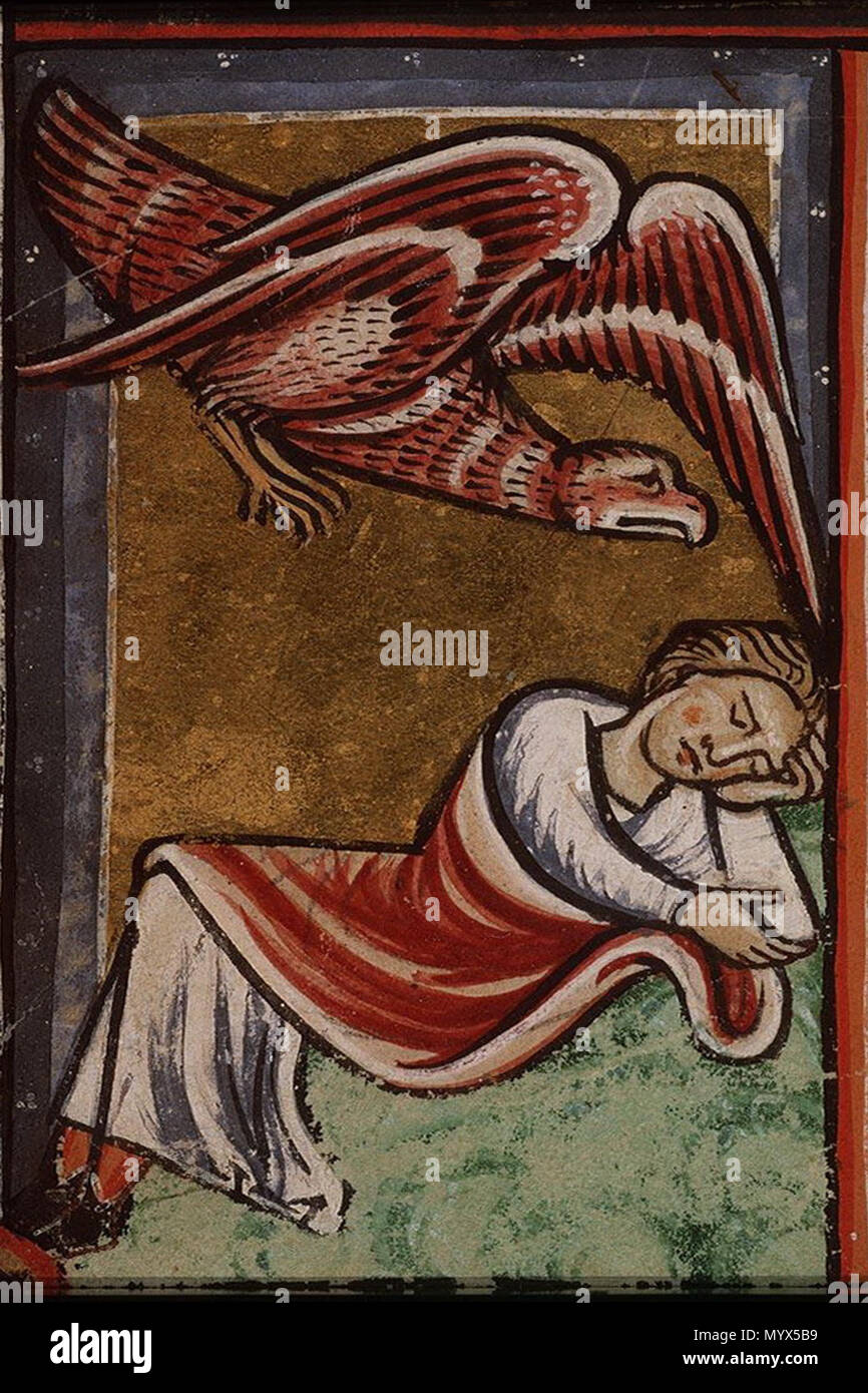 . English: 'Saint Servatius shaded from the sun by an eagle', as ...