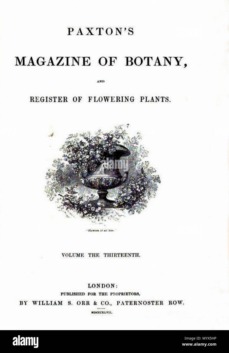 - Paxton - Title page vol XIII Stock Photo - Alamy