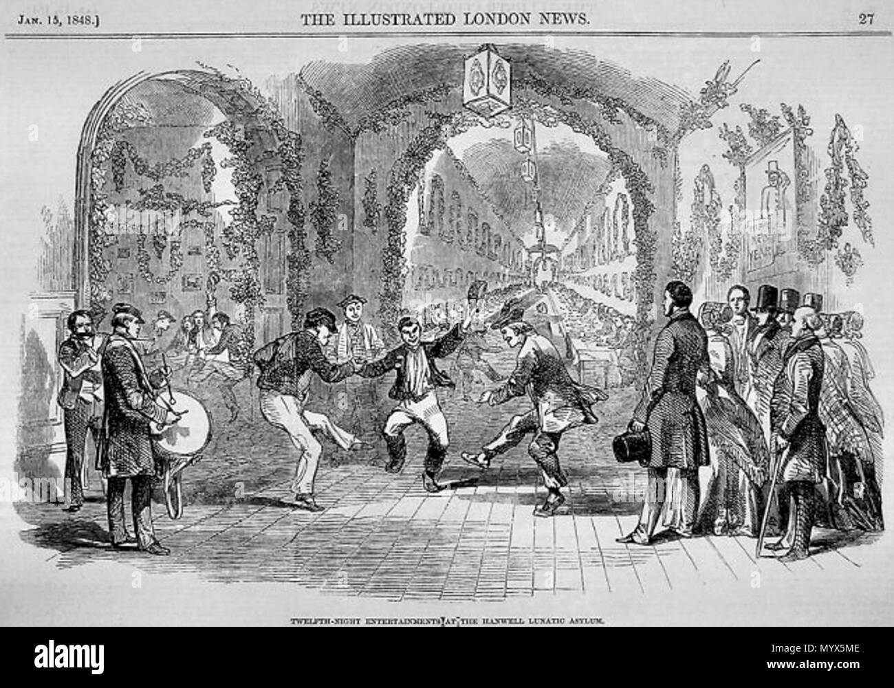 . 15 January 1848. Unknown 43 Hanwell Asylum on 12th Night Stock Photo ...