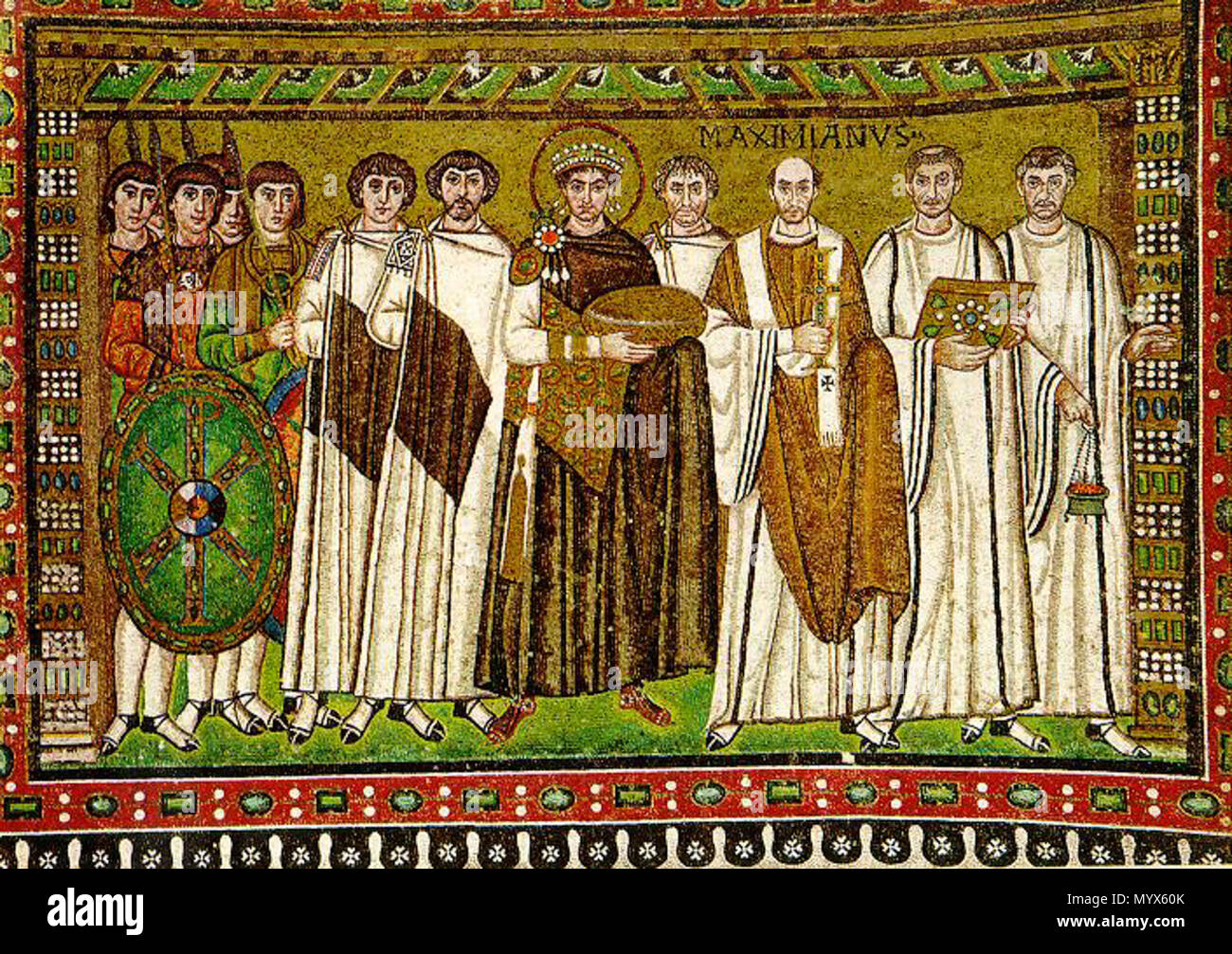 Emperor Justinian And His Attendants North Wall Of The Apse