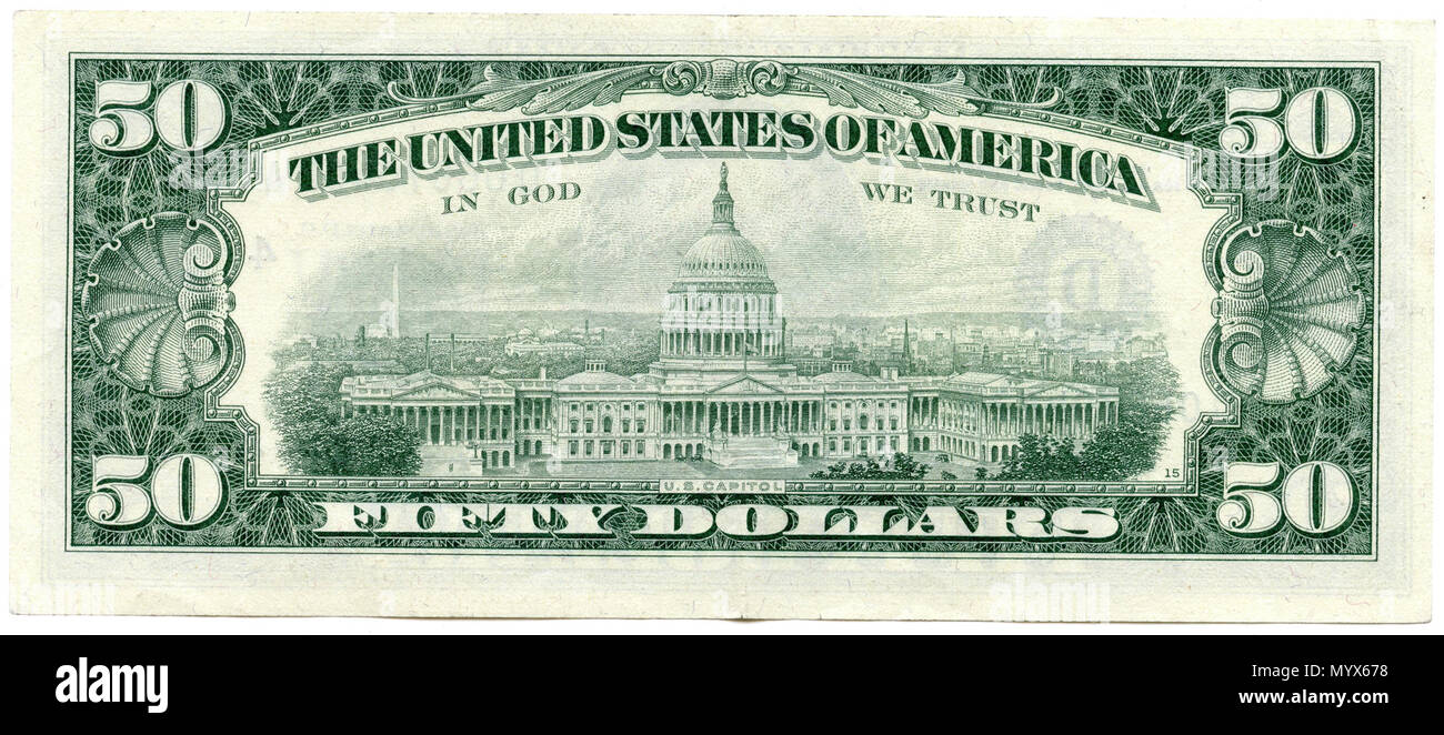 50 Dollar Bill Back 50 Dollar Bill Fotos Und Bildmaterial In Hoher