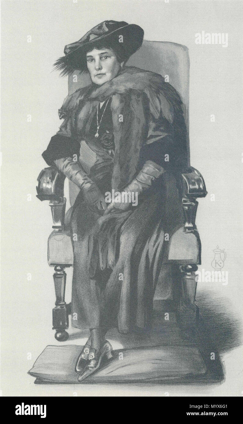 . Women of the Day No.2299: Caricature of Mrs George Cornwallis-West ...