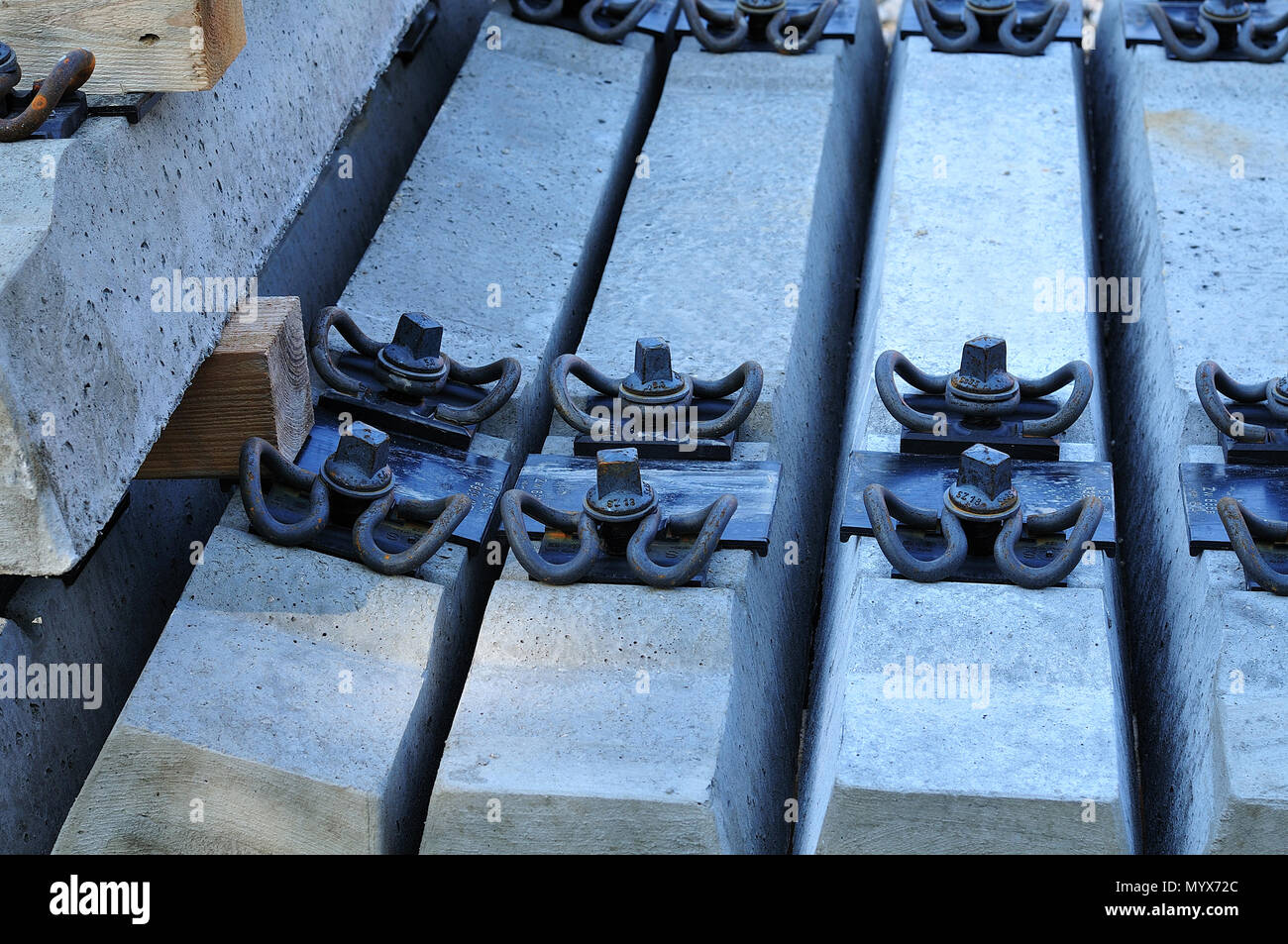 iron mounting devices for fixation of tracks on concrete sleepers at ...