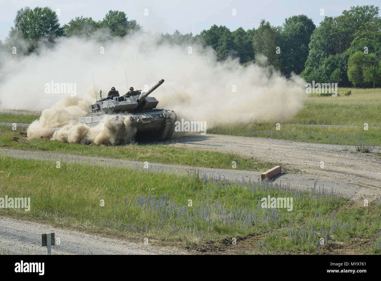 German soldiers assigned to the 3rd Panzer Battalion operate a Leopard ...