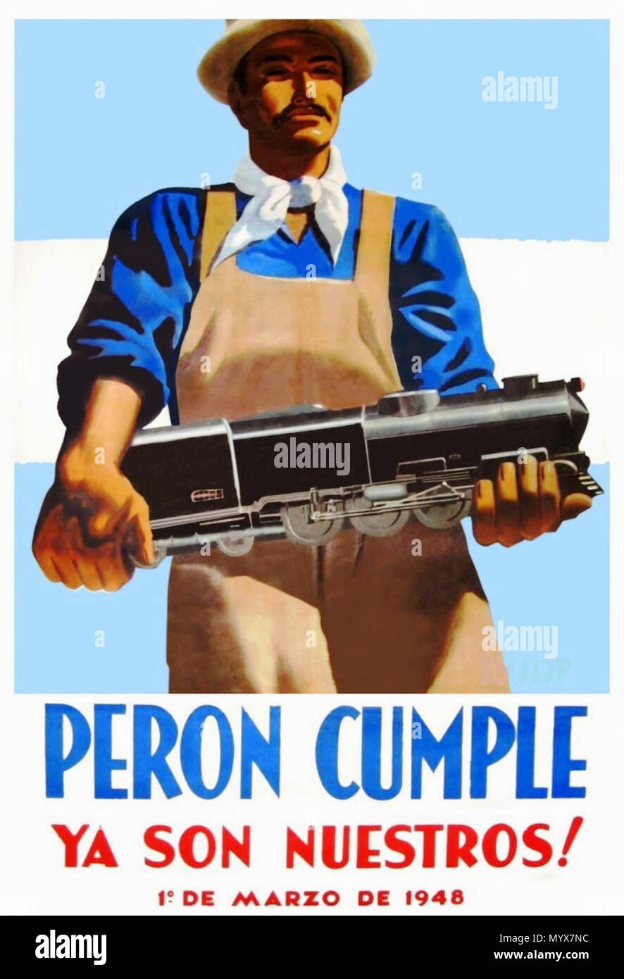 . English: Argentine propaganda poster celebrating the nationalisation ...
