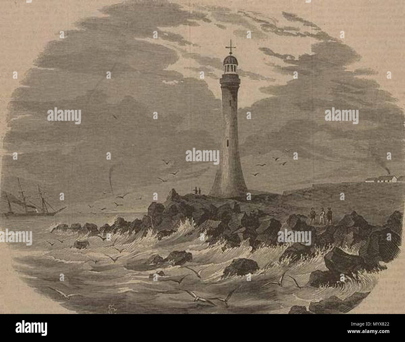 . English: Gabo Island Lighthouse, New South Wales, Australia . 1863 ...
