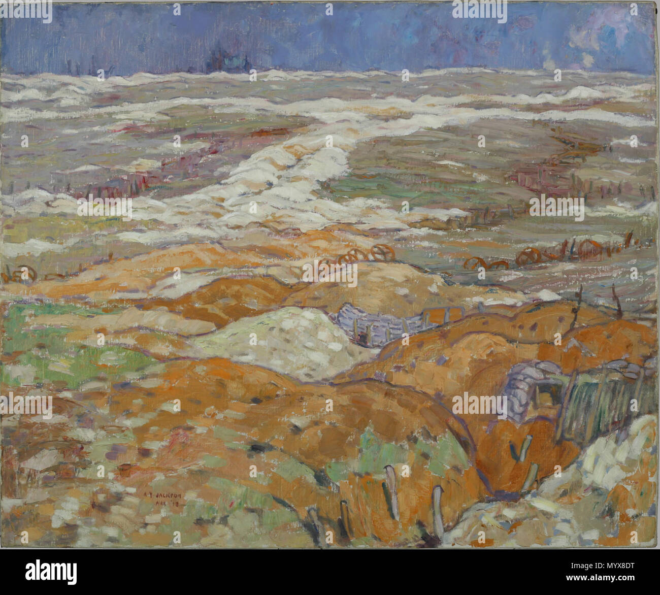 . English: Ruined landscape on the Western Front, showing captured ...