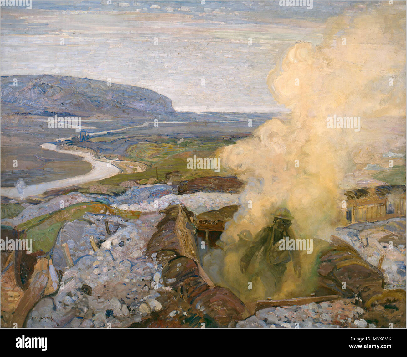 . English: This painting by F.H. Varley, a future member of the Group ...
