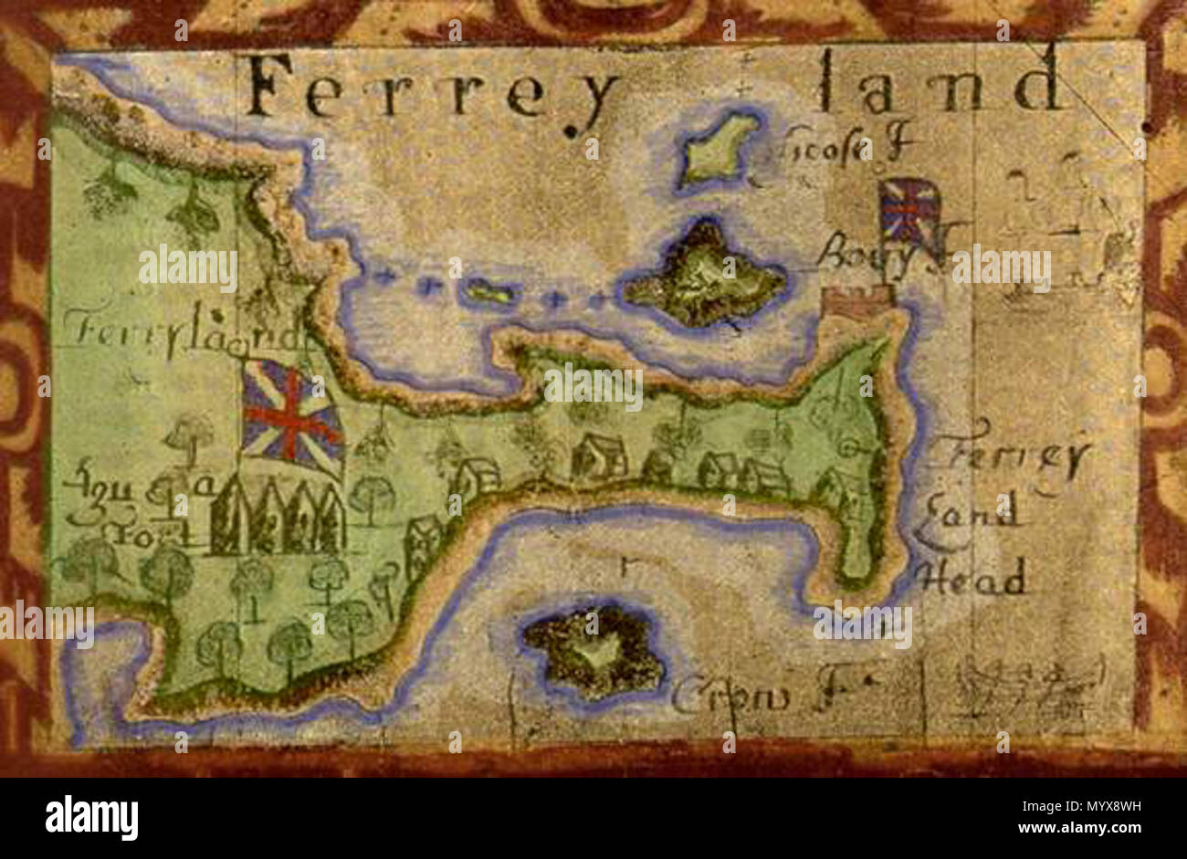 . English: Map of Ferryland, 1693. . 1693. Fitzburgh 3 Mapof ferryland ...