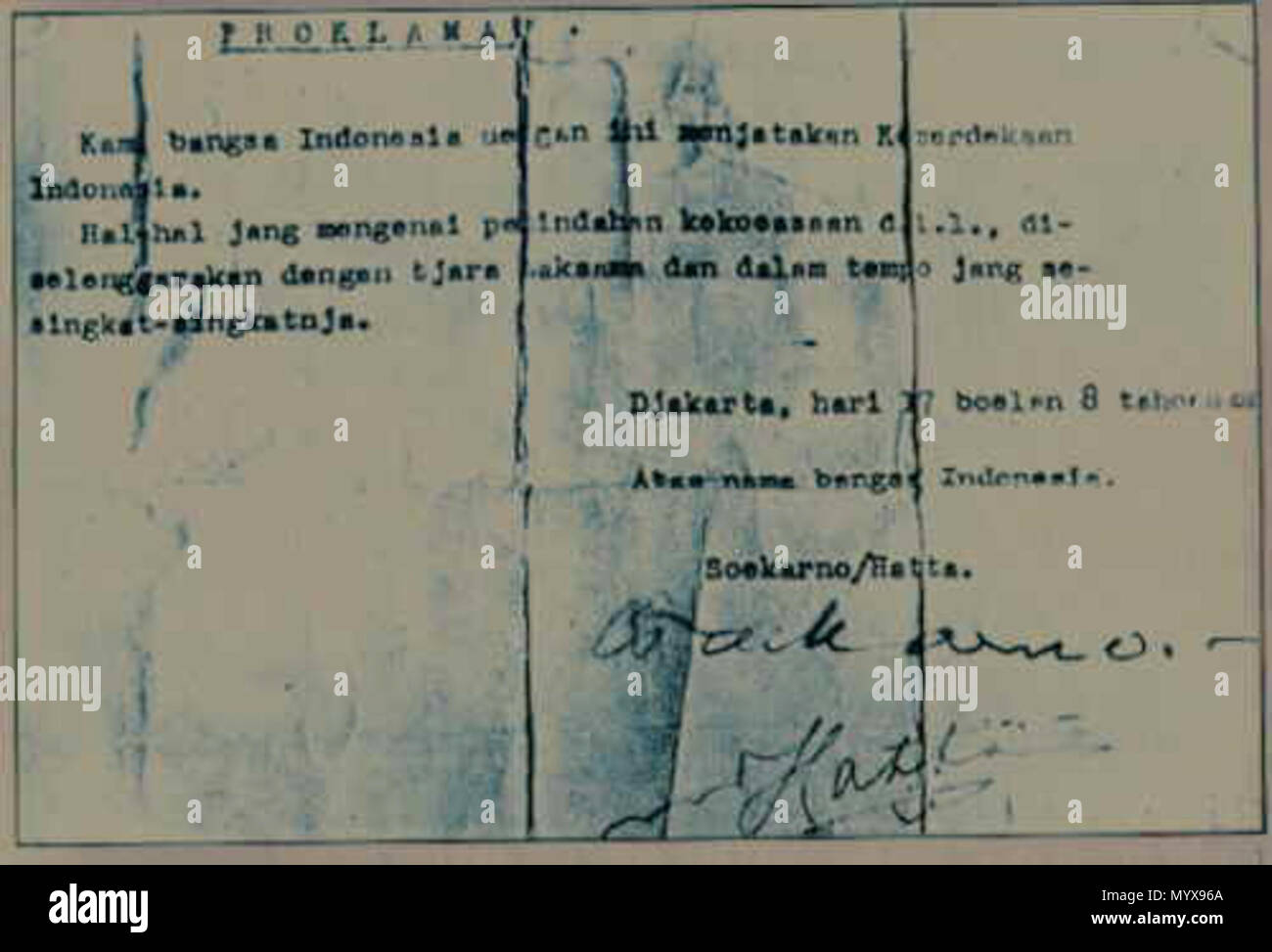 . Bahasa Indonesia: Naskah Proklamasi Ketik English: The original text ...