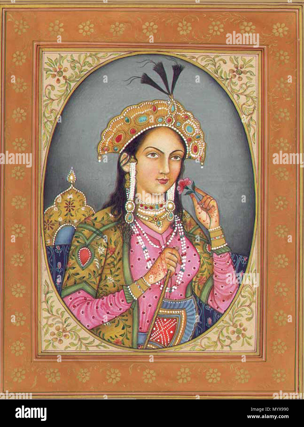 . English: This is a Mughal painting depicting Mumtaz Mahal. . c. 17th ...