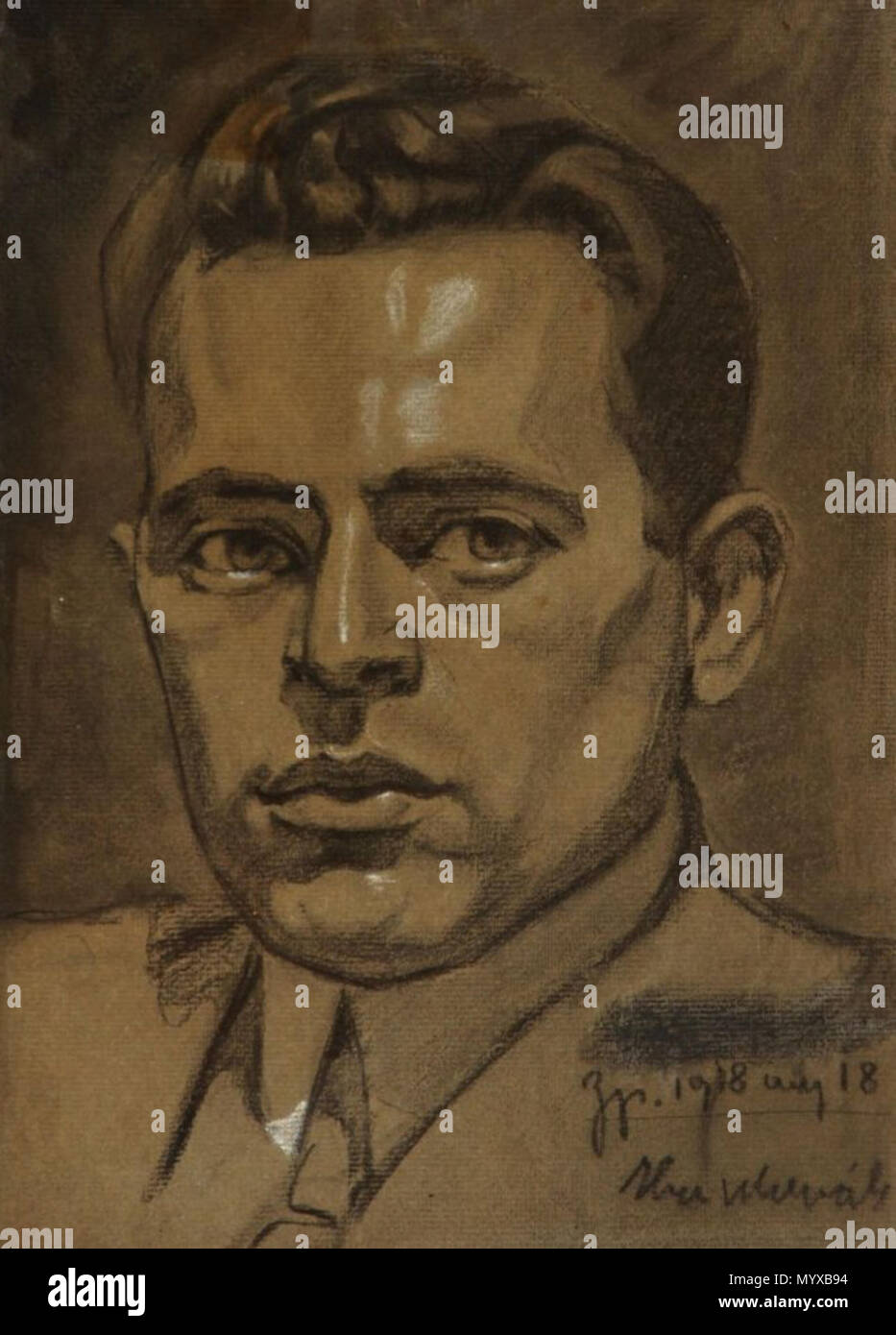 6 Aba-Novák Portrait of a man 1918 Stock Photo - Alamy