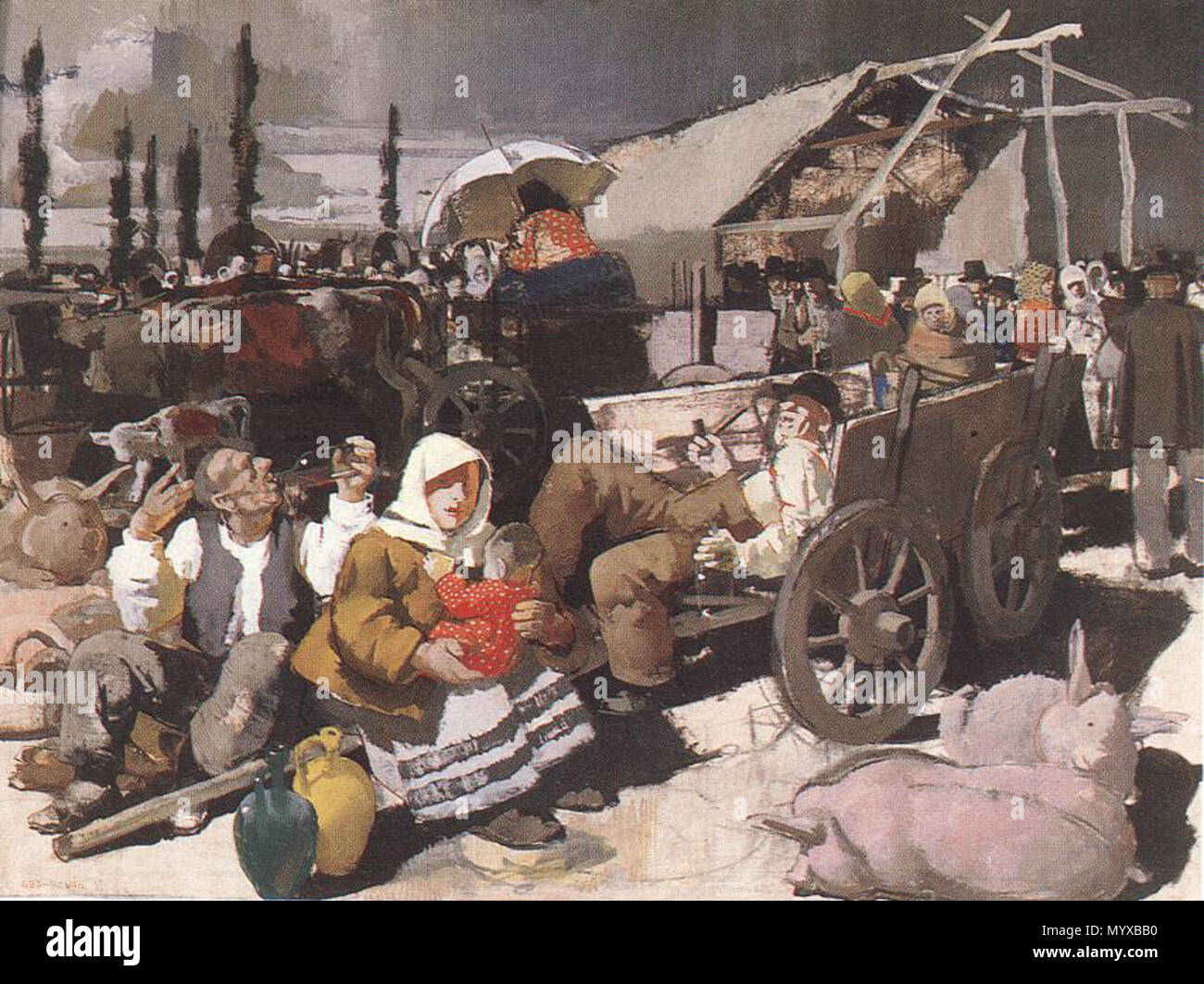 6 Aba-Novák Scene on the Fair 1936-1937 Stock Photo - Alamy