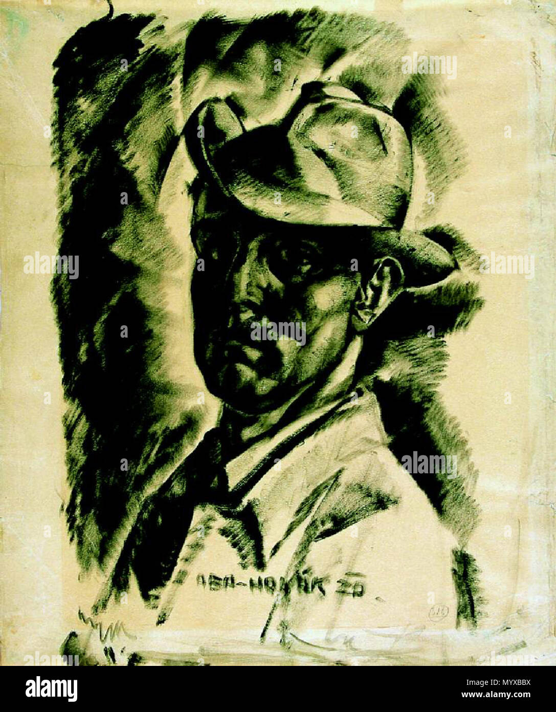 6 Aba-Novák Self-Portrait with Hat 1920 Stock Photo - Alamy