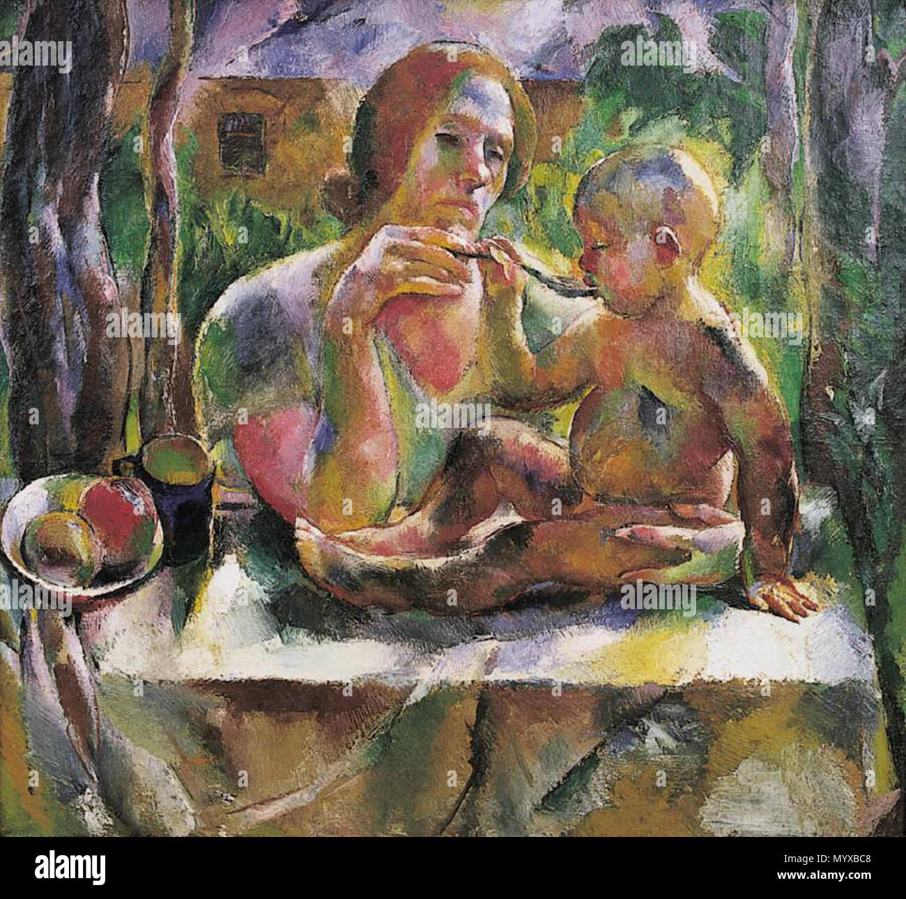 6 Aba-Novák Tea in the Summer Garden 1926 Stock Photo - Alamy