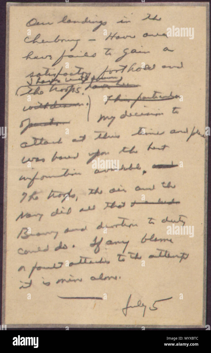 In Case of Failure Message Drafted by General Dwight Eisenhower in Case ...