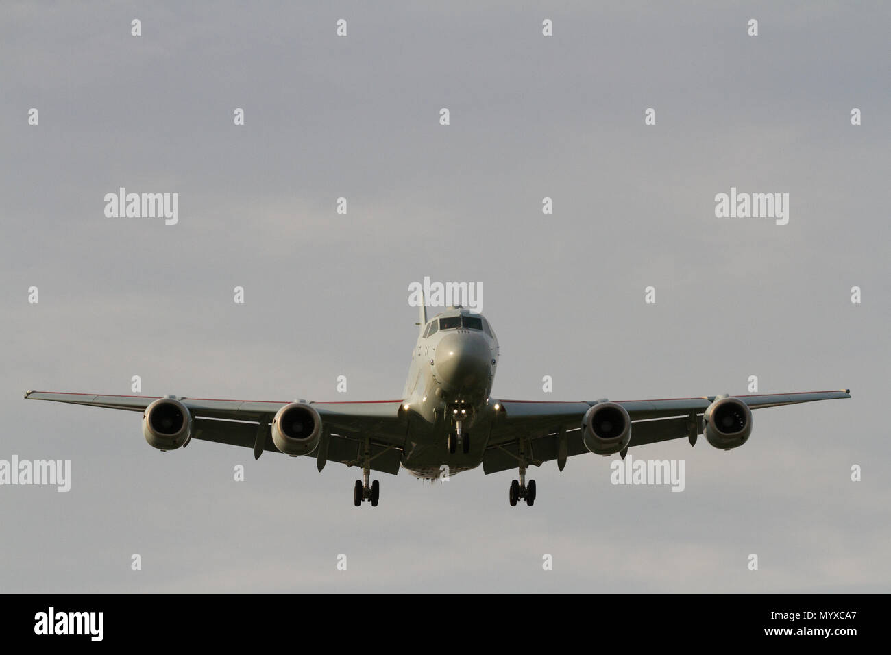 A Kawasaki P1 Maritime patrol aircraft with the Japanese Maritime Self ...